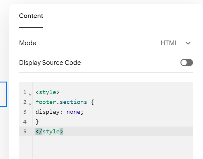 Squarespace Remove Footer Code Summary Block