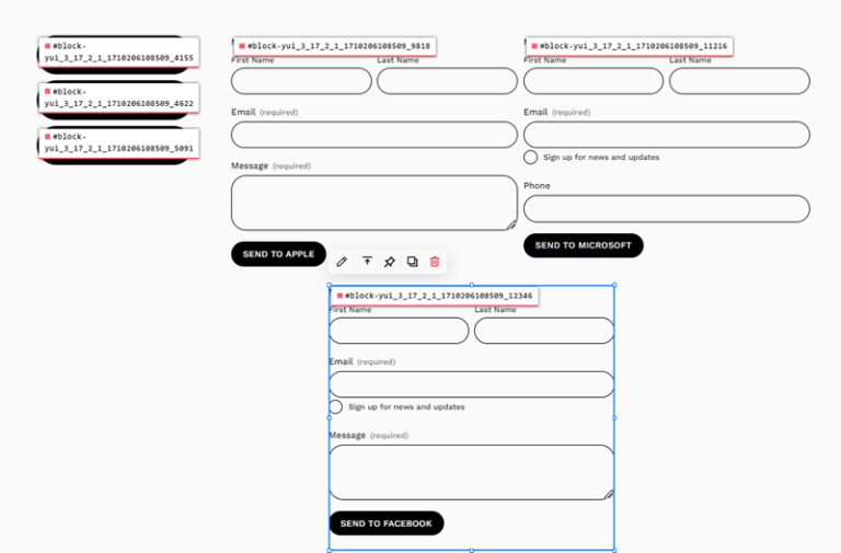 Hover button – Show different form – Summary Block