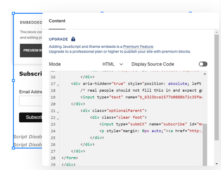 How to Embed Mailchimp signup form in Squarespace – Summary Block